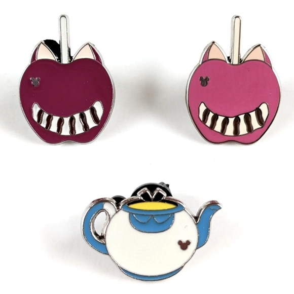 Disney | Jewelry | Disney Alice In Wonderland Hidden Mickey Pins Teapot ...